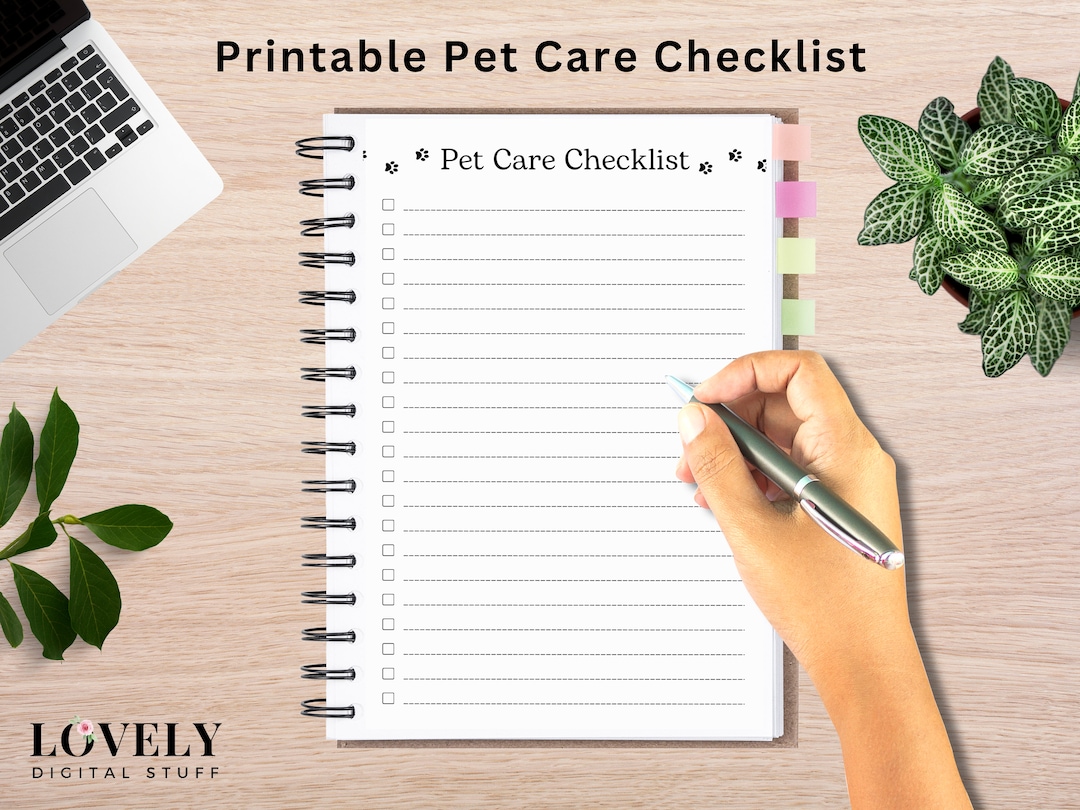 Pet Care Checklist, Printable Pet Care Template, New Dog Checklist, Dog ...