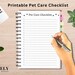 Pet Care Checklist, Printable Pet Care Template, New Dog Checklist, Dog ...