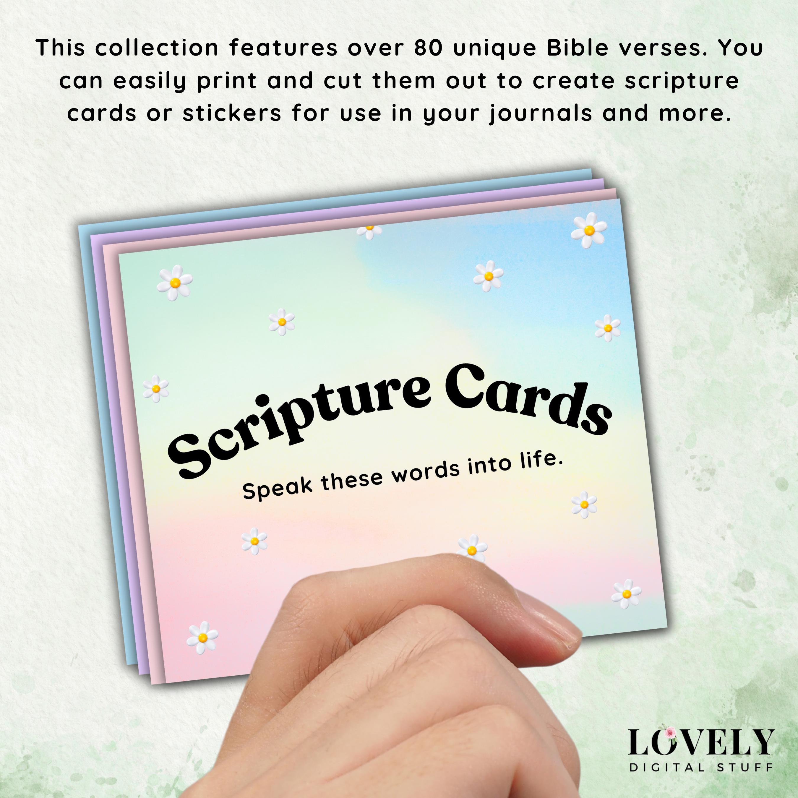 Pastel Color Scripture Cards, Printable Bible Scriptures for Kids ...