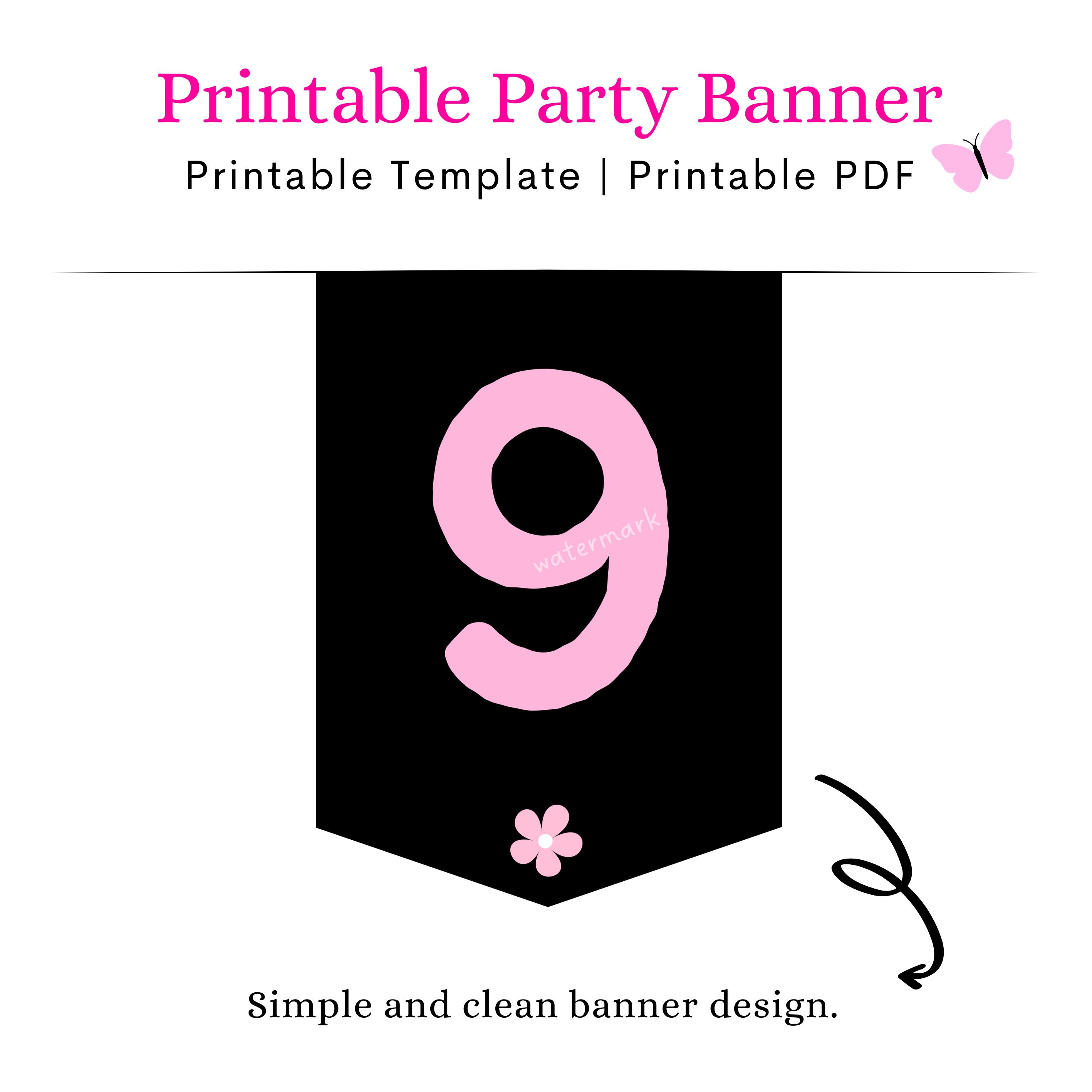 Blackpink Party Banner, Pink Printable Banner, Pink Party Decor, Black ...