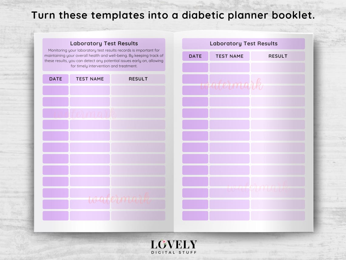 Diabetes Planner, Printable Health Journal, Glucose Tracker, Insulin ...