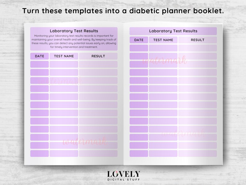 Diabetes Planner, Printable Health Journal, Glucose Tracker, Insulin ...
