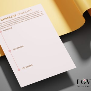 Business Timeline, Business Timeline Template, Pink Business Planner ...