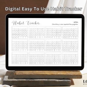 Digital Habit Tracker, 12 Months Habit Tracker, Productivity Planner ...