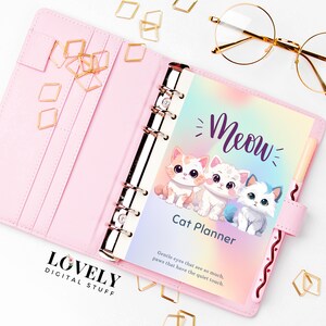 Cat Planner PDF, Cute Cat Monthly Planner Templates, Printable Cat ...