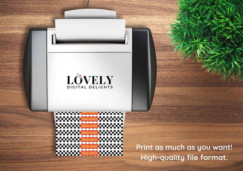 Printable Crayon Sticker, Crayon Label Sticker Template, Crayon Holder ...