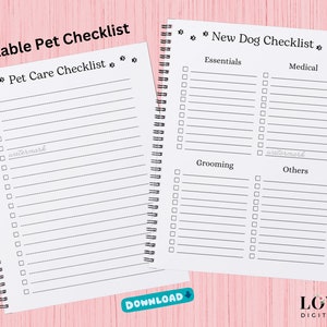 Pet Care Checklist, Printable Pet Care Template, New Dog Checklist, Dog ...