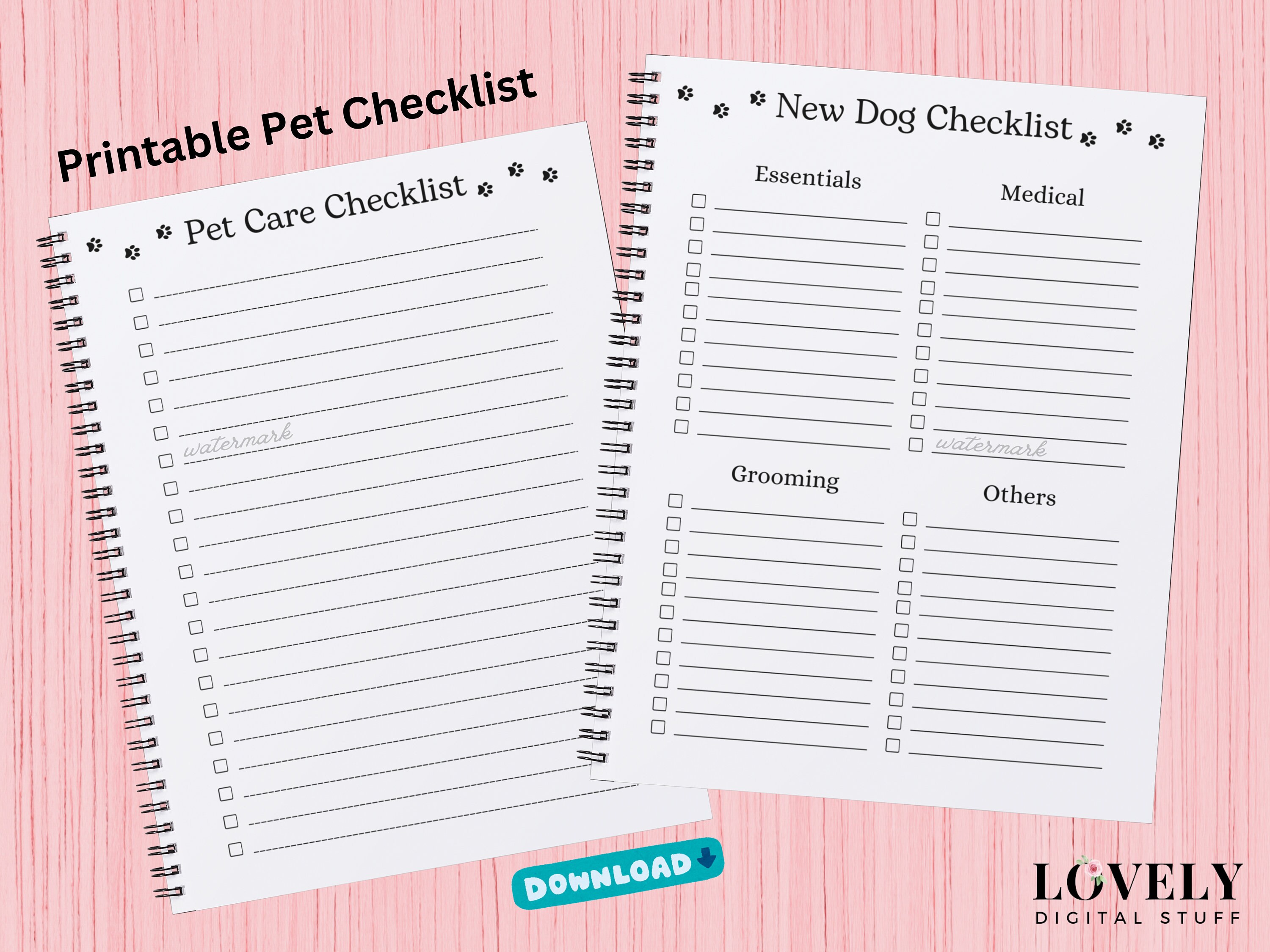Pet Care Checklist, Printable Pet Care Template, New Dog Checklist, Dog ...