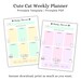 Pastel Cat Notepad, Weekly Planner Printable Template, PDF Weekly ...
