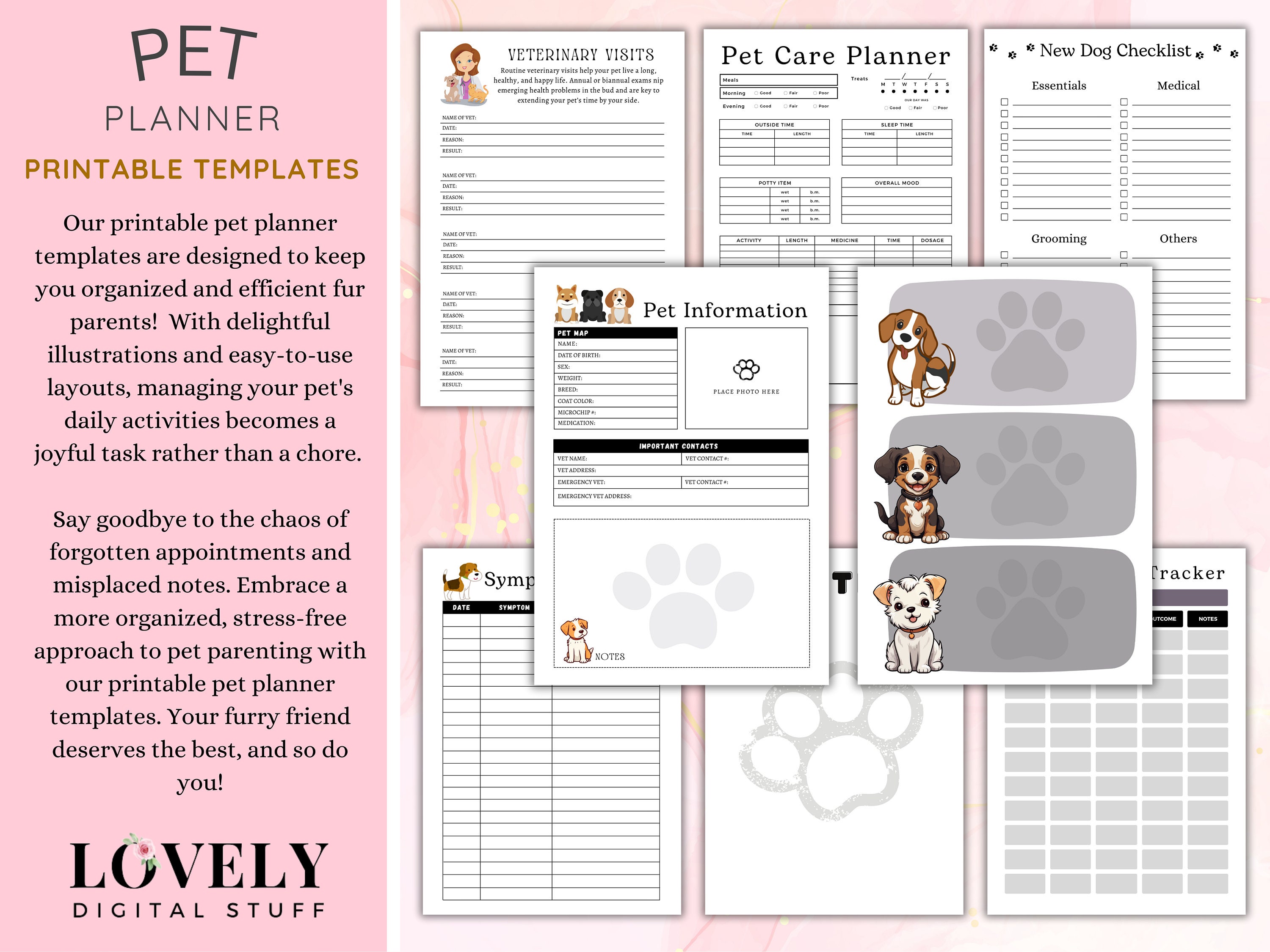 Minimalist Dog Care Journal: Printable Pet Planner (PDF & PNG) - Etsy