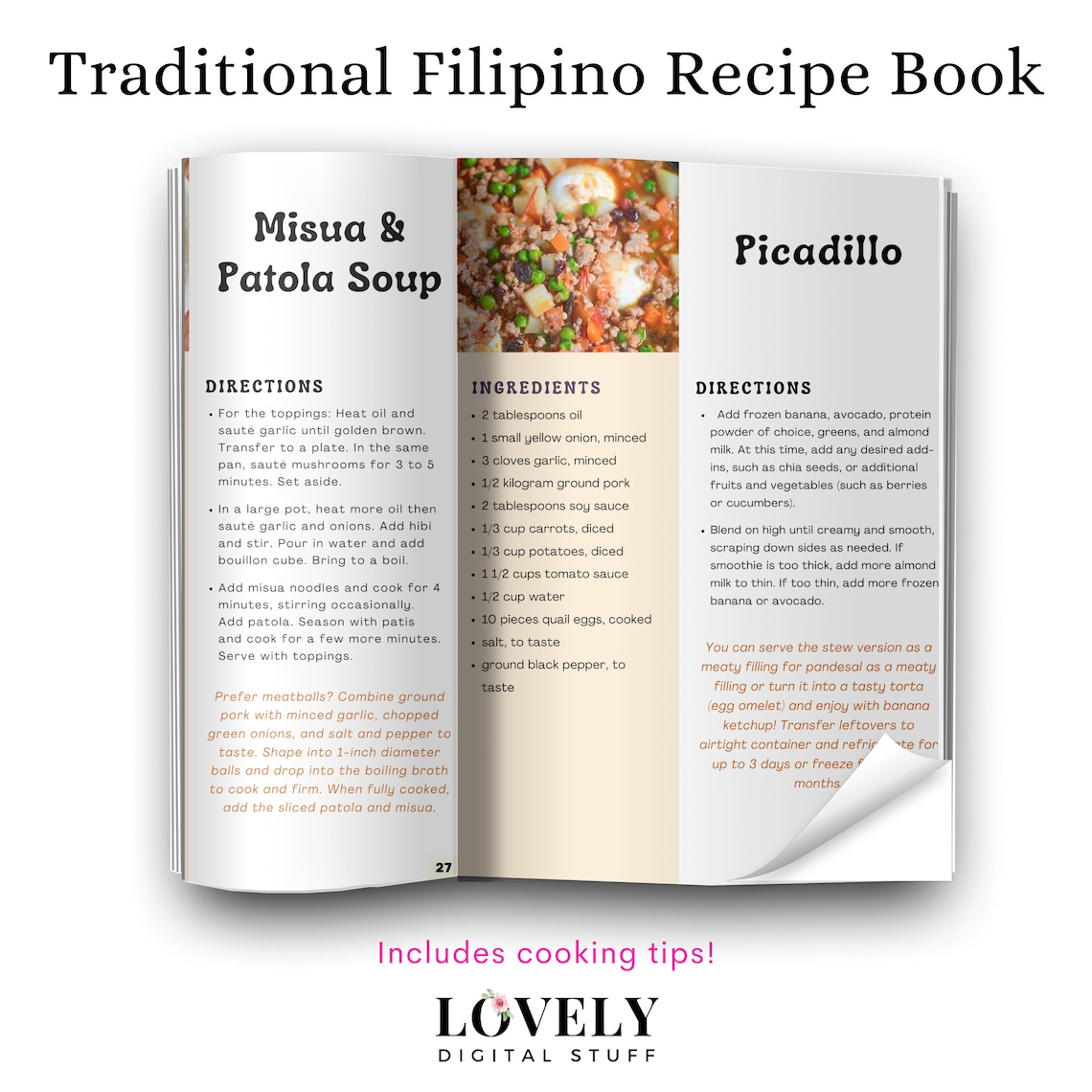 Filipino Digital Cookbook, Filipino Recipe Book, Family Recipe Book ...