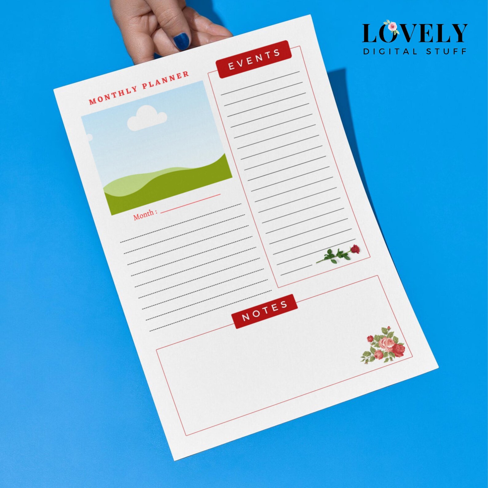 Printable Red Theme Planner Template, 10 Layouts, Instant Download ...