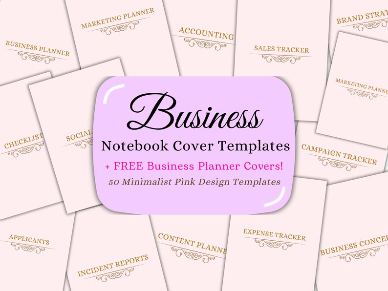 Business Notebook Covers, Printable Business Planner Dividers, Business ...