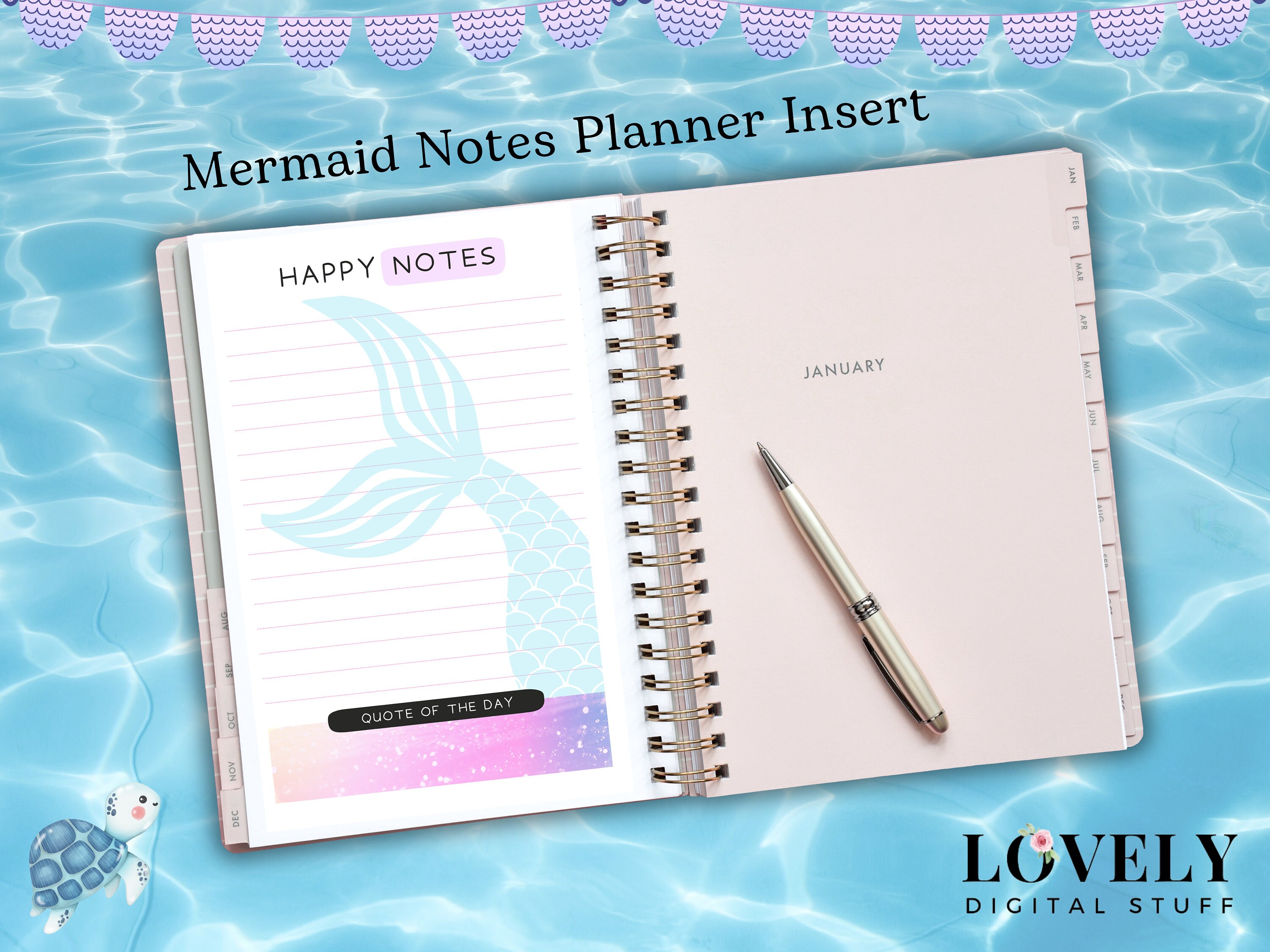 Mermaid Daily Planner Pdf, Printable Daily Planner, Daily Planner ...