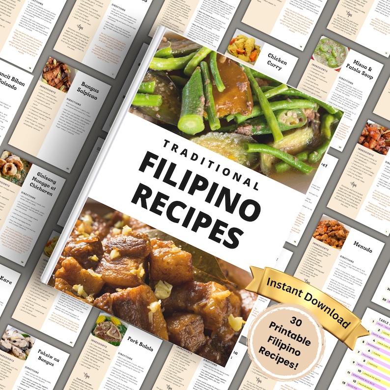 Filipino Digital Cookbook, Filipino Recipe Book, Family Recipe Book ...