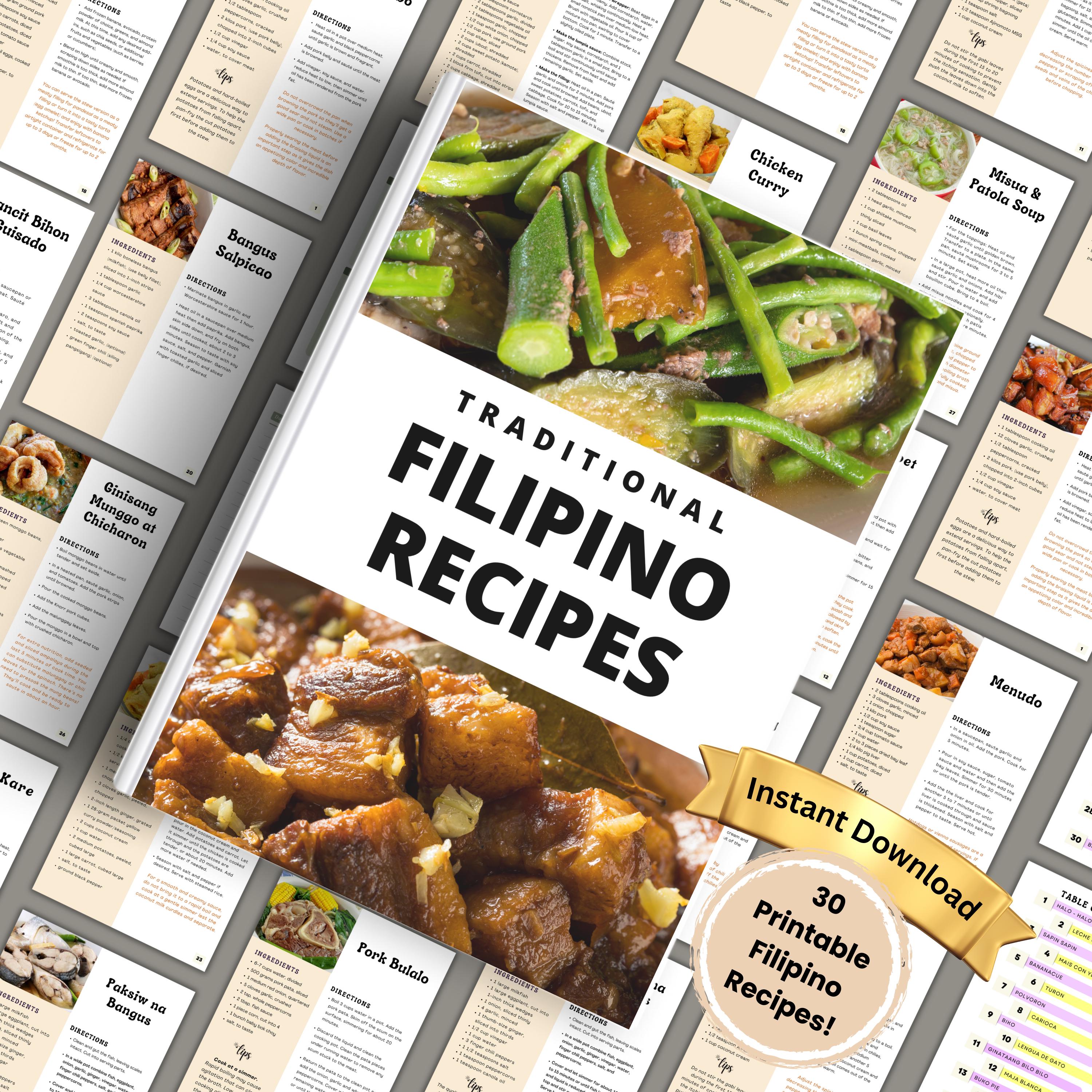Filipino Digital Cookbook, Filipino Recipe Book, Family Recipe Book ...