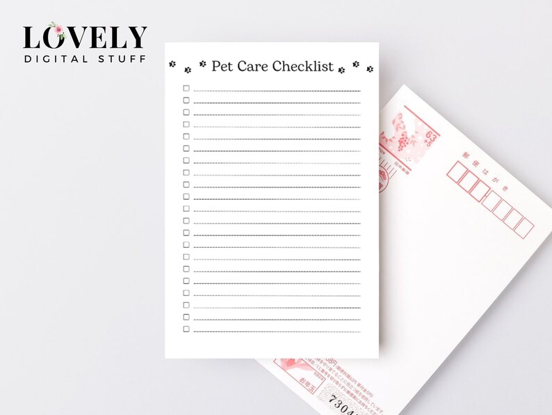 Pet Care Checklist, Printable Pet Care Template, New Dog Checklist, Dog ...