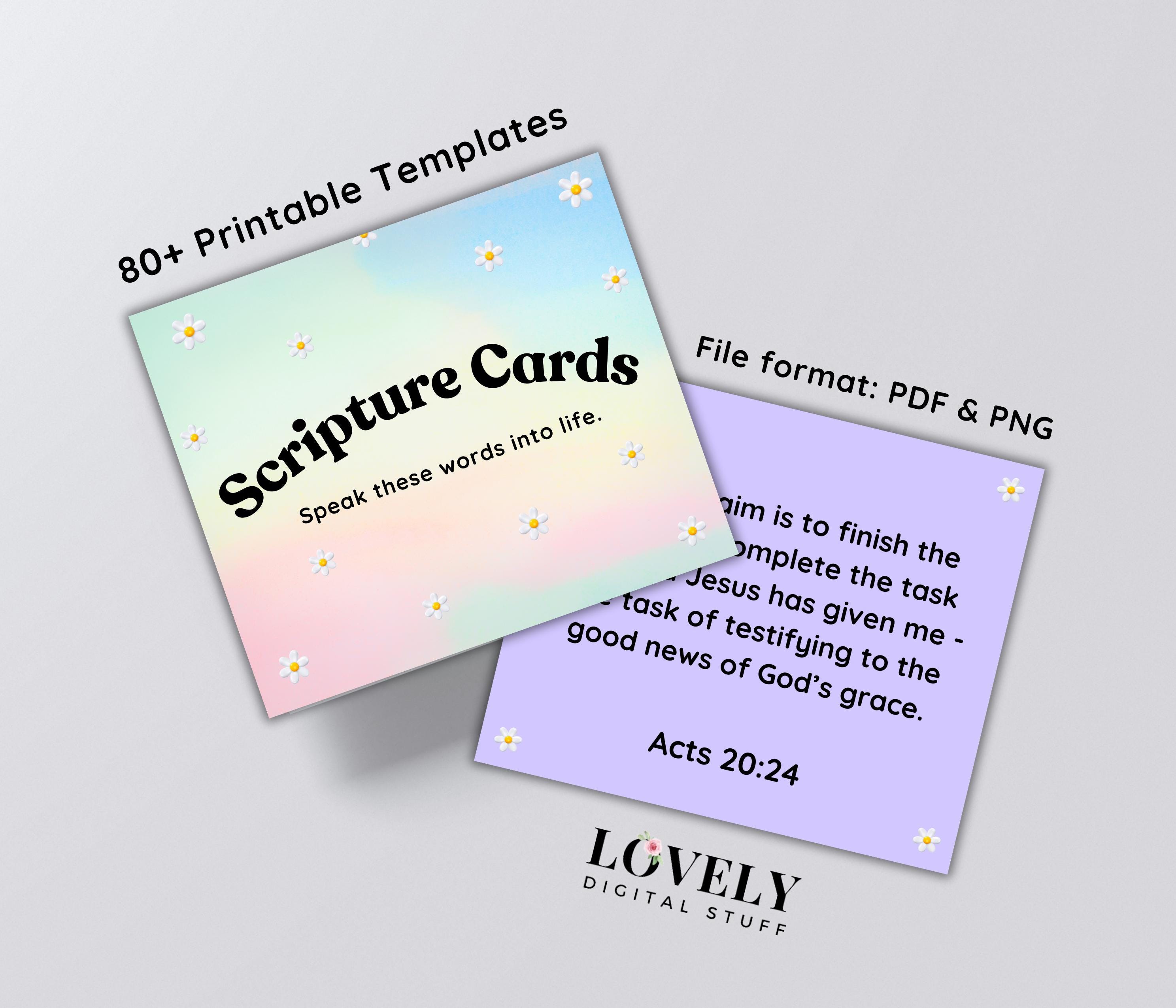 Pastel Color Scripture Cards, Printable Bible Scriptures for Kids ...