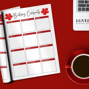 Printable Red Theme Planner Template, 10 Layouts, Instant Download ...
