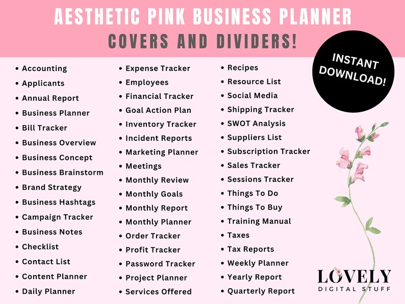 Business Notebook Covers, Printable Business Planner Dividers, Business ...
