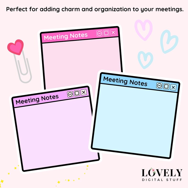 Printable Meeting Stickers, Meeting Notes Templates, 23 Meeting Planner ...