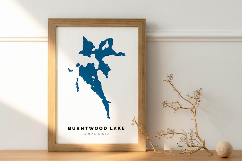 Digital Custom Lake Print | Personalized Lake Map | Lake Home Decor ...