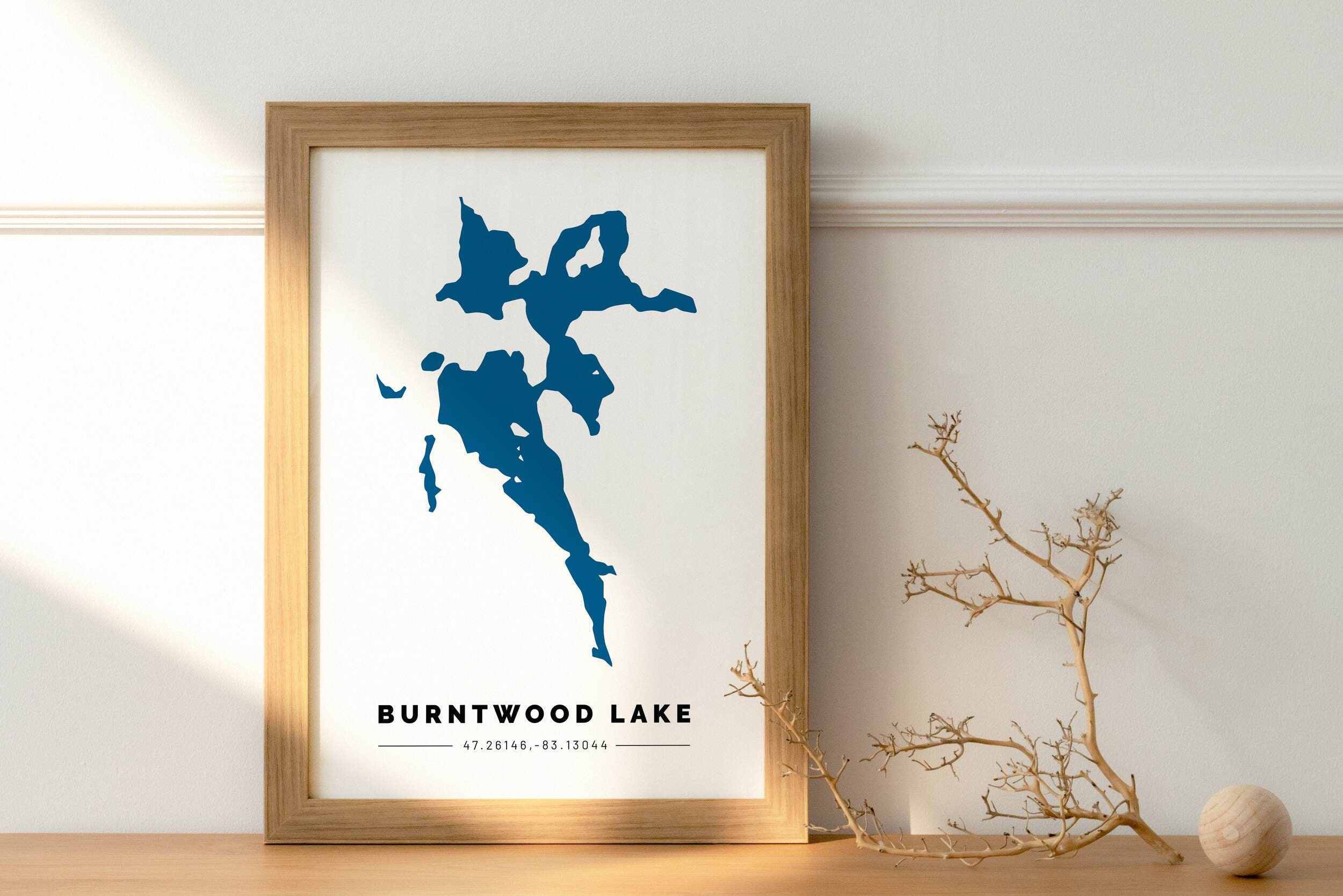 Digital Custom Lake Print | Personalized Lake Map | Lake Home Decor ...