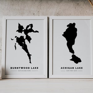 Digital Custom Lake Print | Personalized Lake Map | Lake Home Decor ...