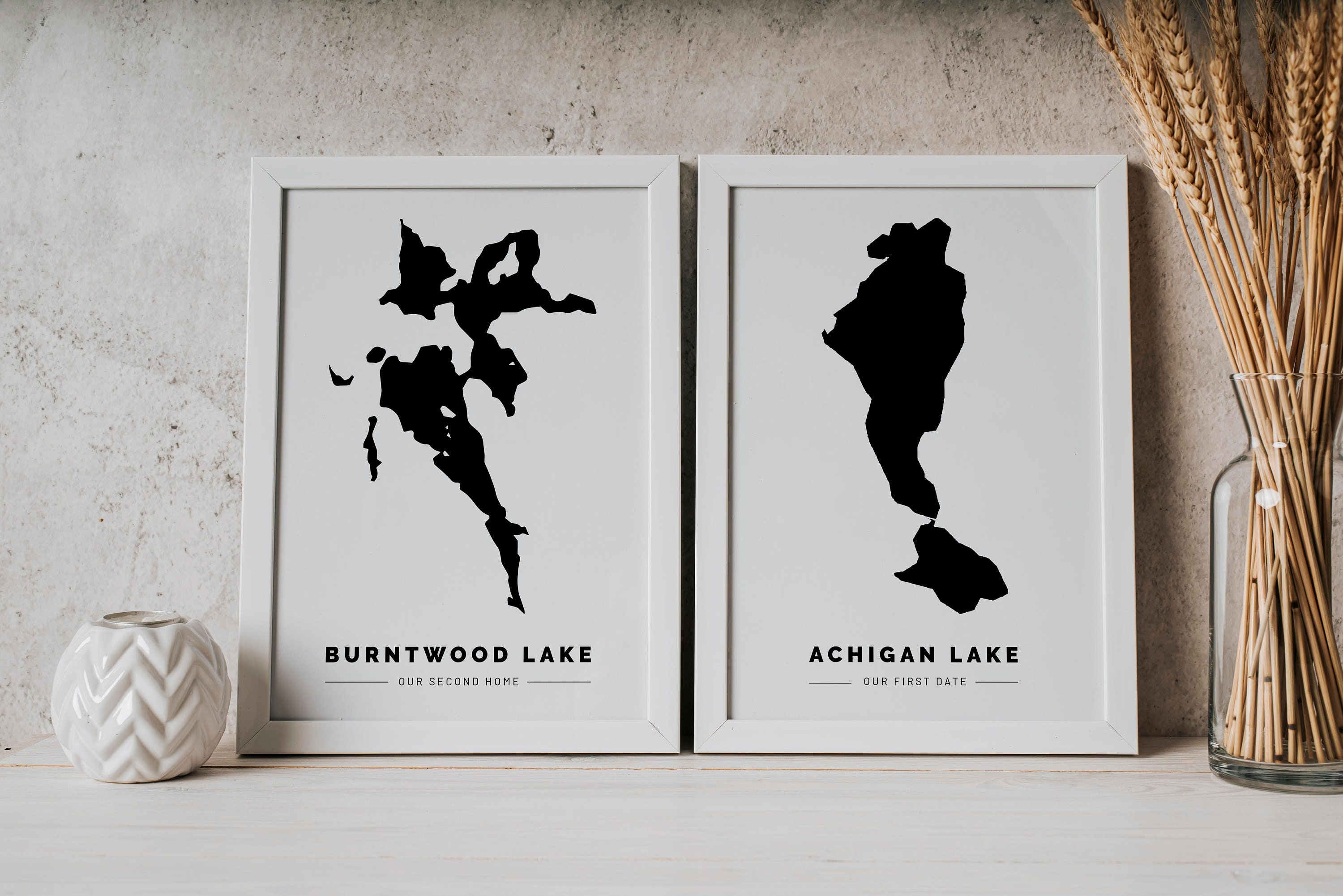 Digital Custom Lake Print | Personalized Lake Map | Lake Home Decor ...
