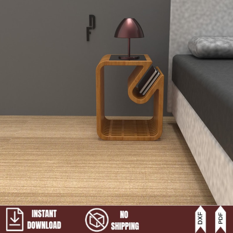 Modern Nightstand Plans Pdf | DIY Plywood Bedside Table With Magazine ...