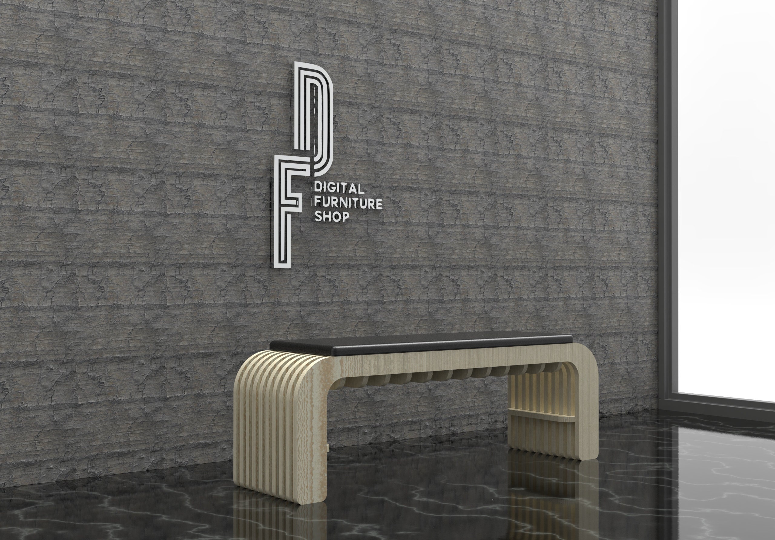 Parametric Bench, Digital Parametric Furniture, Easy Assemble DIY CNC ...