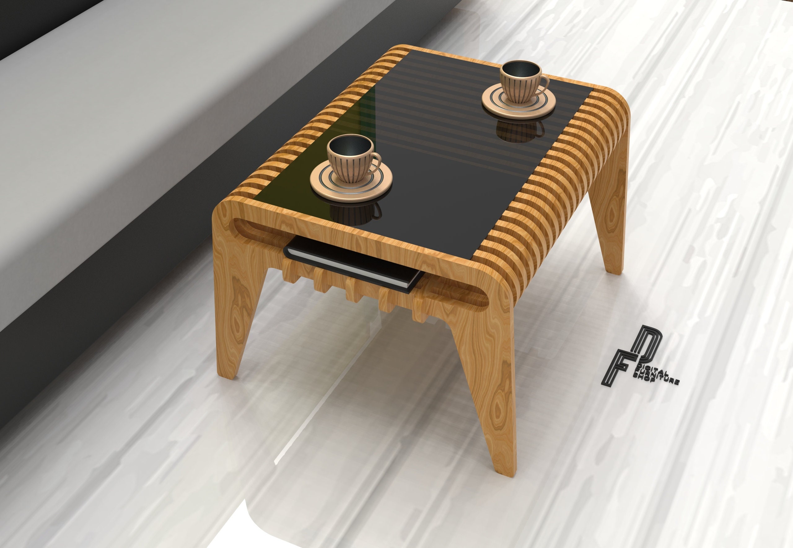COFFEE Table/parametric Cofee Table/digital Furniture/easy Assemble DIY ...