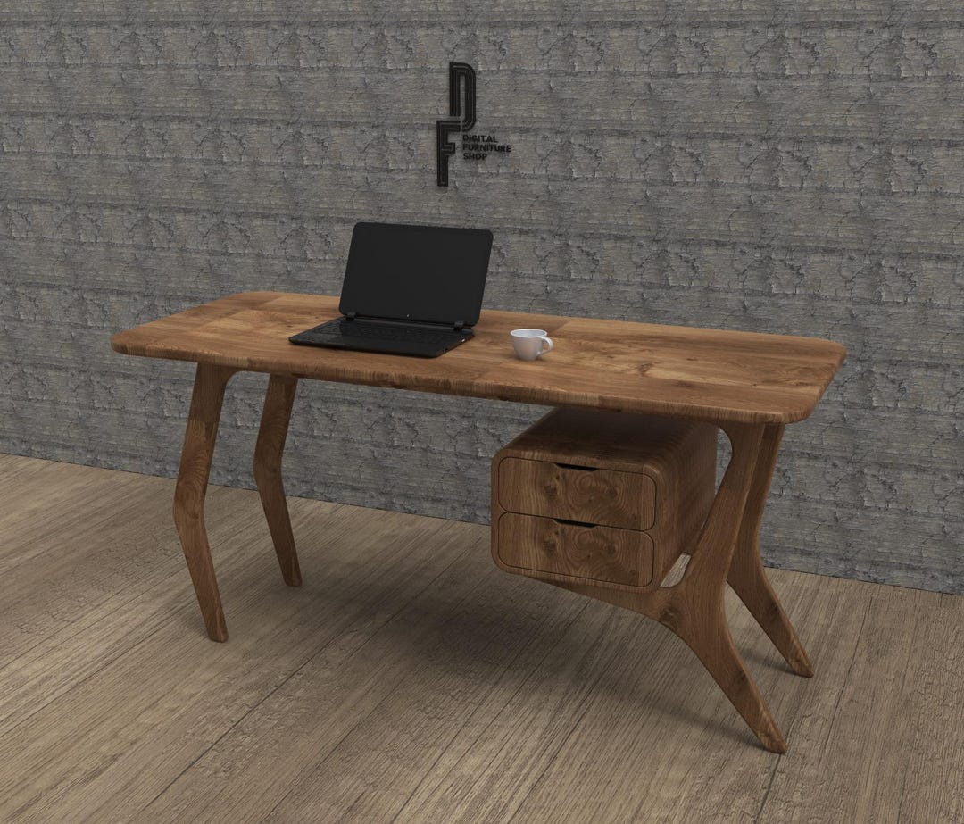 Modern Desk With Drawer, Table,digital Furniture, Cnc Cutting Files ...