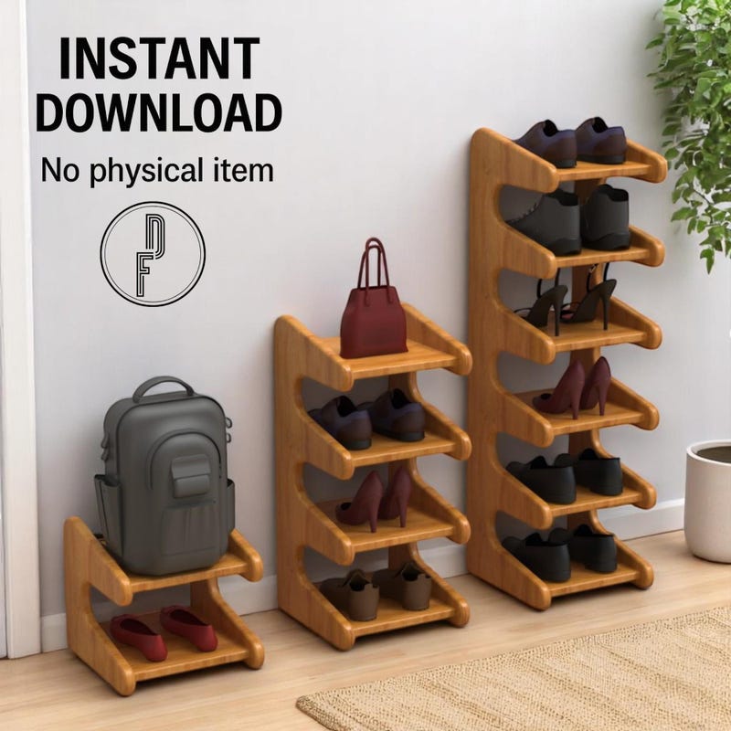 Modern Shoe Rack Plans - Etsy UK