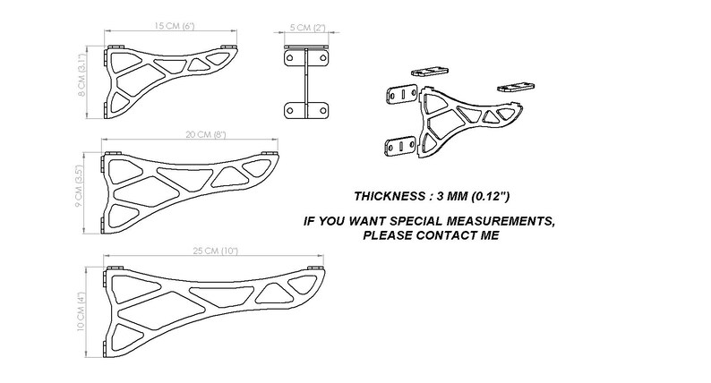 Shelf Bracket CNC Files, Digital Wall Shelf Bracket DXF DWG, Metal ...