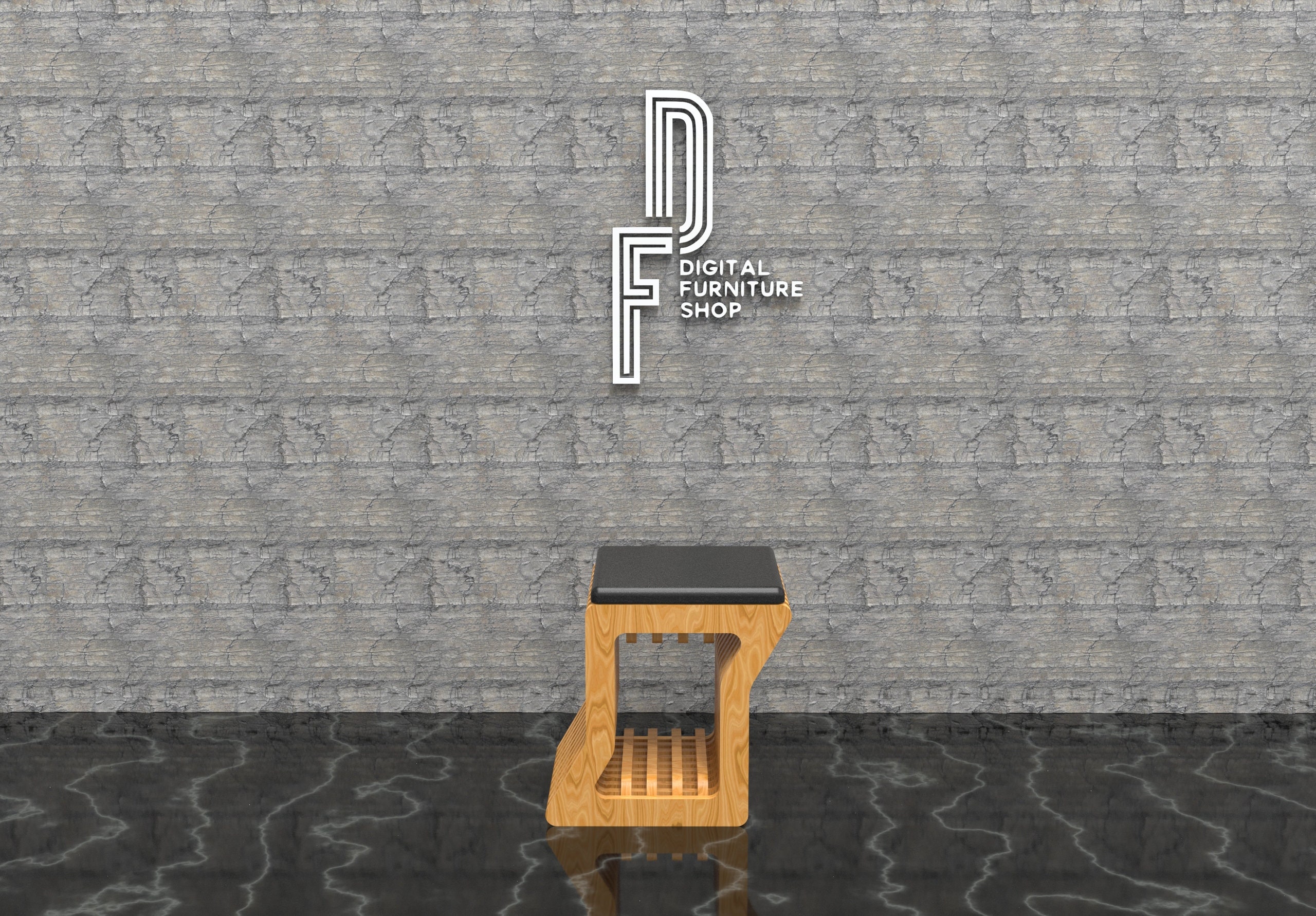 Parametric Stool, Digital Parametric Furniture, Easy Assemble DIY CNC ...