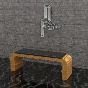 Parametric Bench, Digital Parametric Furniture, Easy Assemble DIY CNC ...