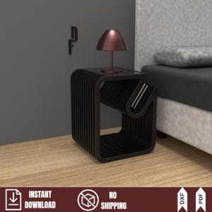 Modern Nightstand Plans Pdf | DIY Plywood Bedside Table With Magazine ...