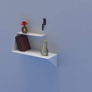 Modern Metal Wall Shelf Design, Minimalist Floating Shelf, Bending ...