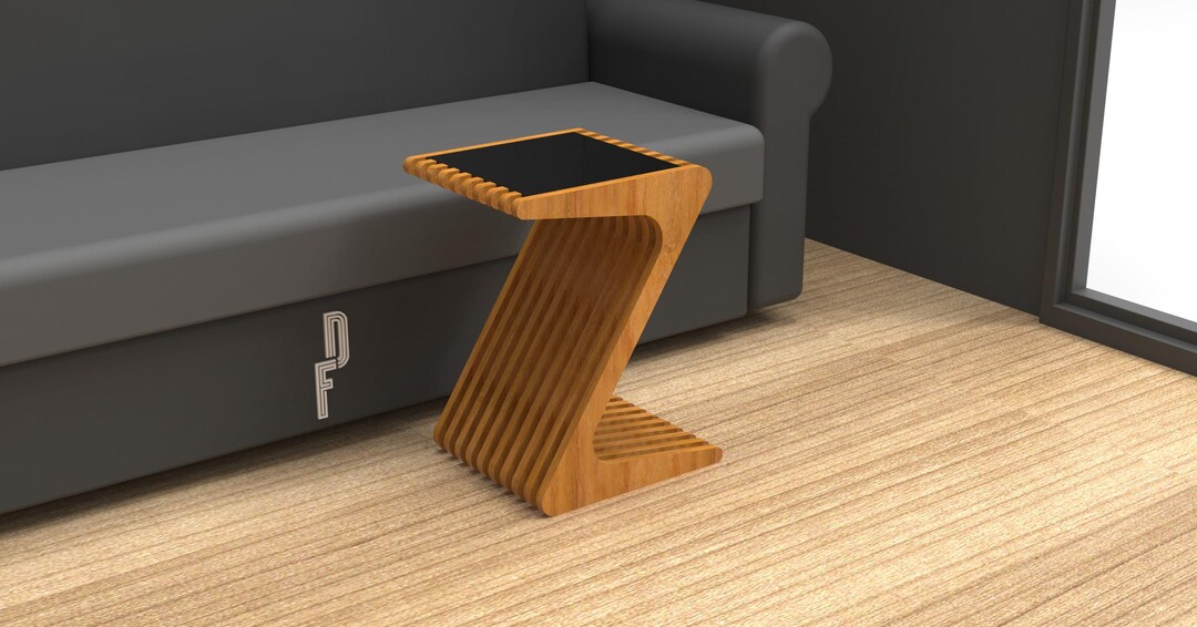 Z-shaped Side Table, Minimalist Side Table, Digital Furniture, Cnc ...