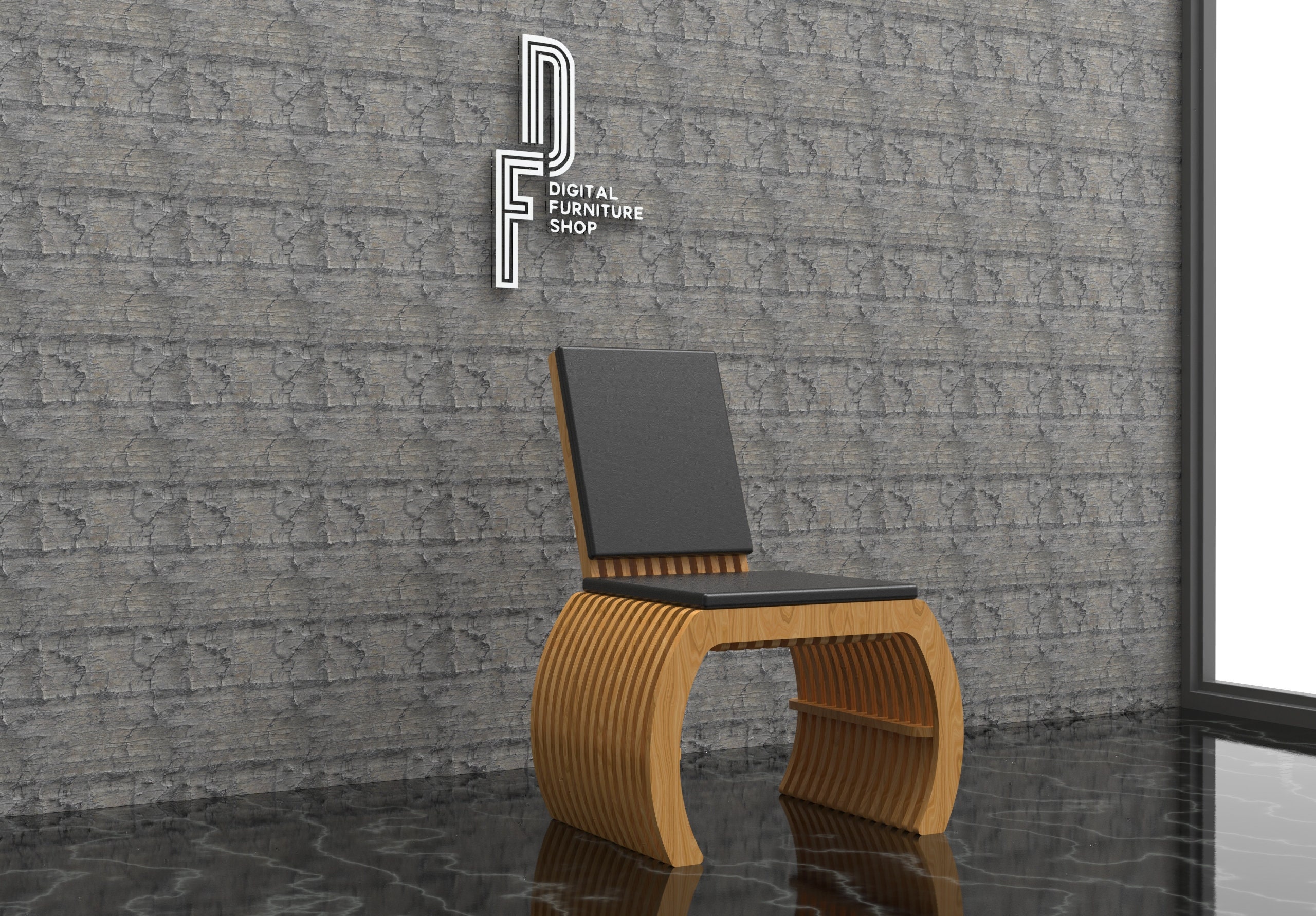 Parametric Chair Digital Parametric Furniture Easy Assemble Diy Cnc Ready Cutting Files Etsy