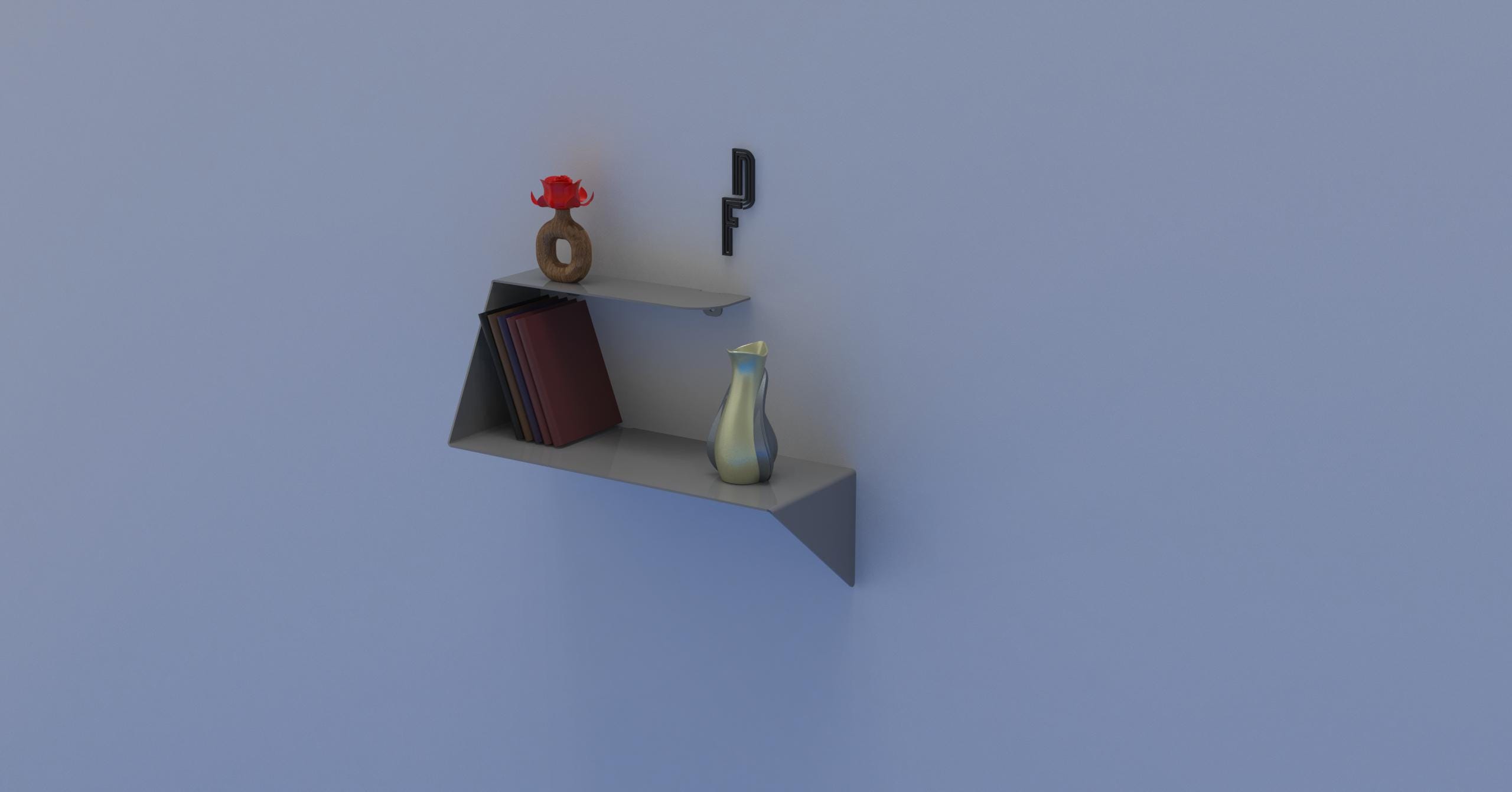 Modern Metal Wall Shelf Design, Minimalist Floating Shelf, Bending ...