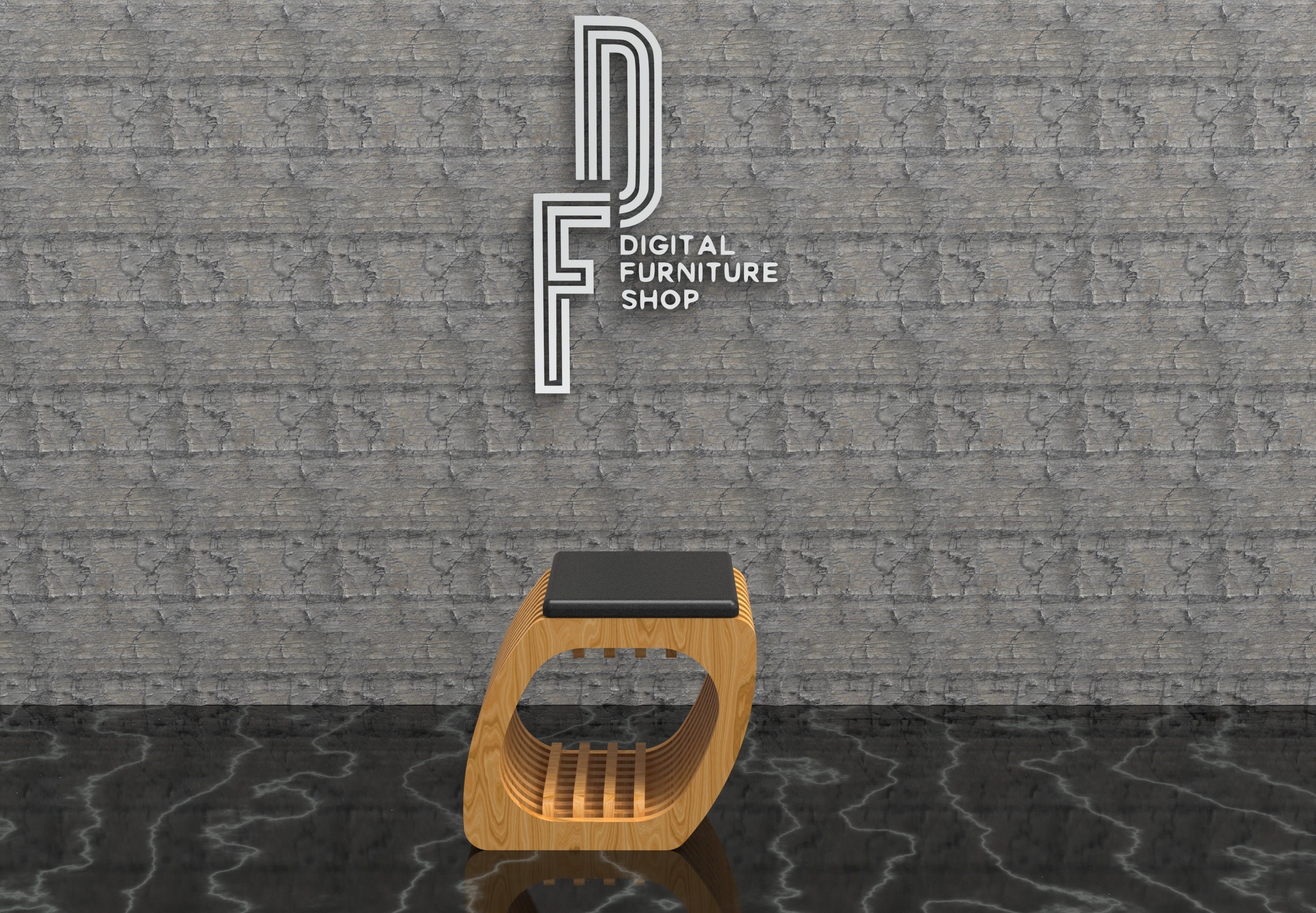 Parametric Stool, Digital Parametric Furniture, Easy Assemble DIY CNC ...