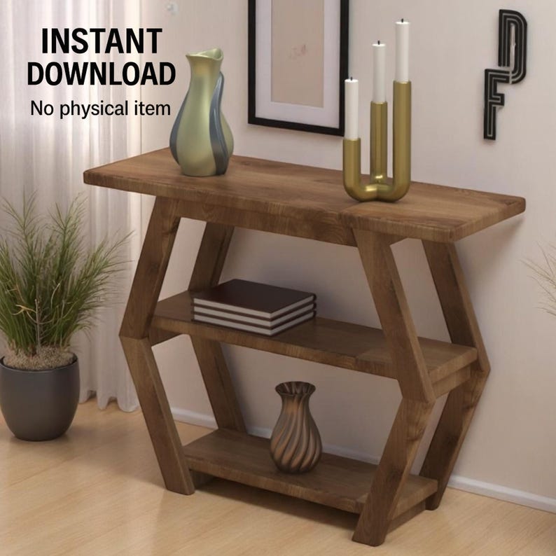 DIY Console Table Woodworking Plan – Easy to Build Narrow Hall Table ...