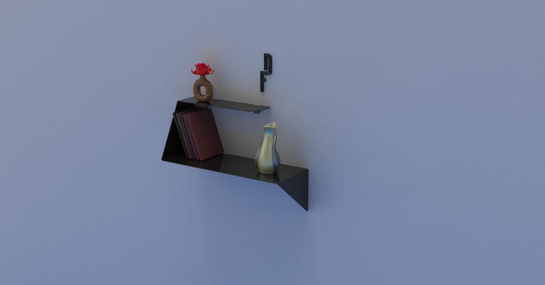 Modern Metal Wall Shelf Design, Minimalist Floating Shelf, Bending ...