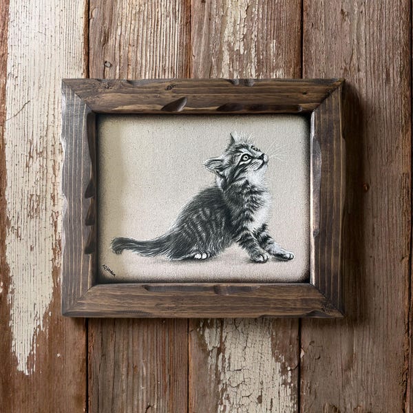 Rustic Cat Art - Etsy
