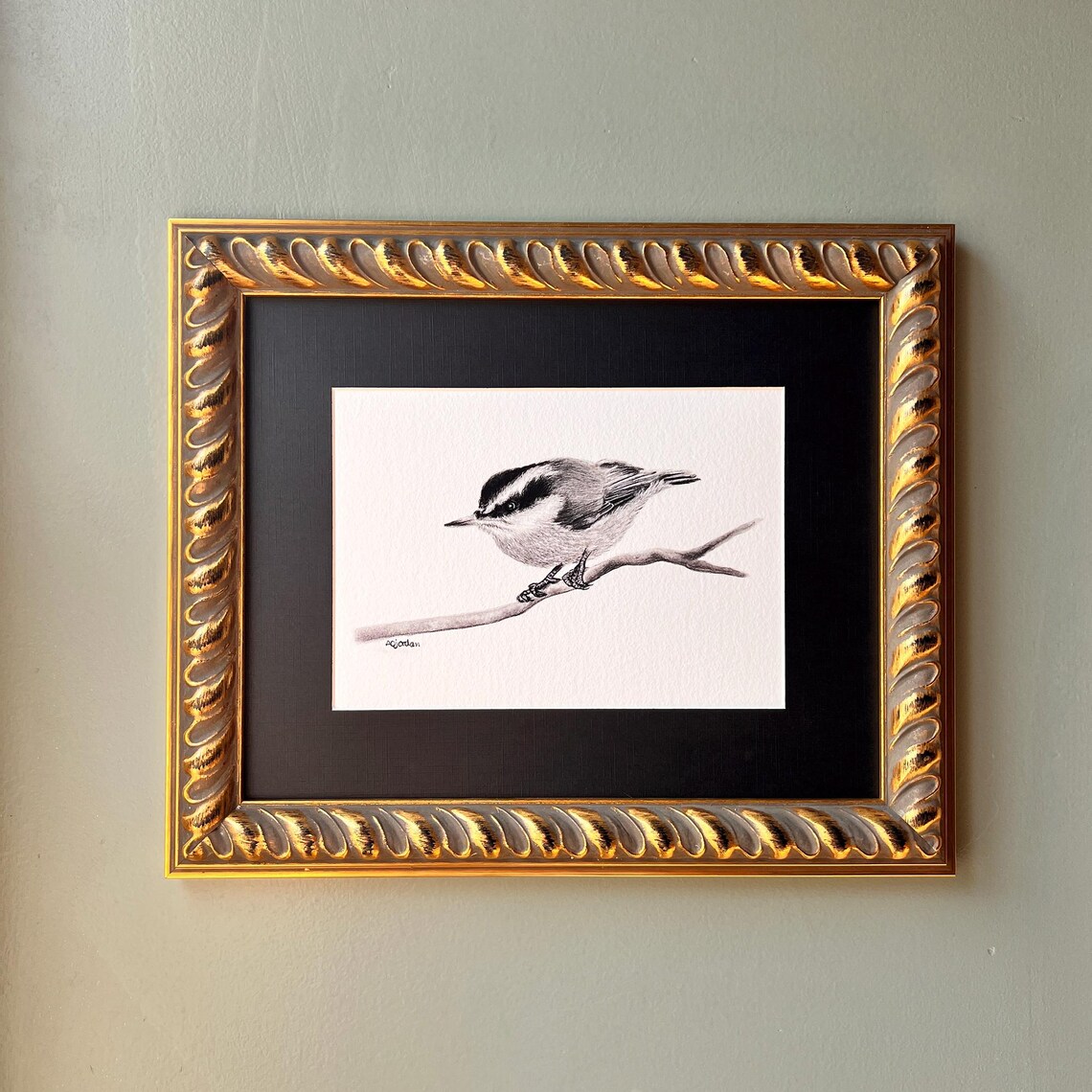 Nuthatch Bird, Original Drawing Print on Textured Fine Art Paper. 5x7 ...