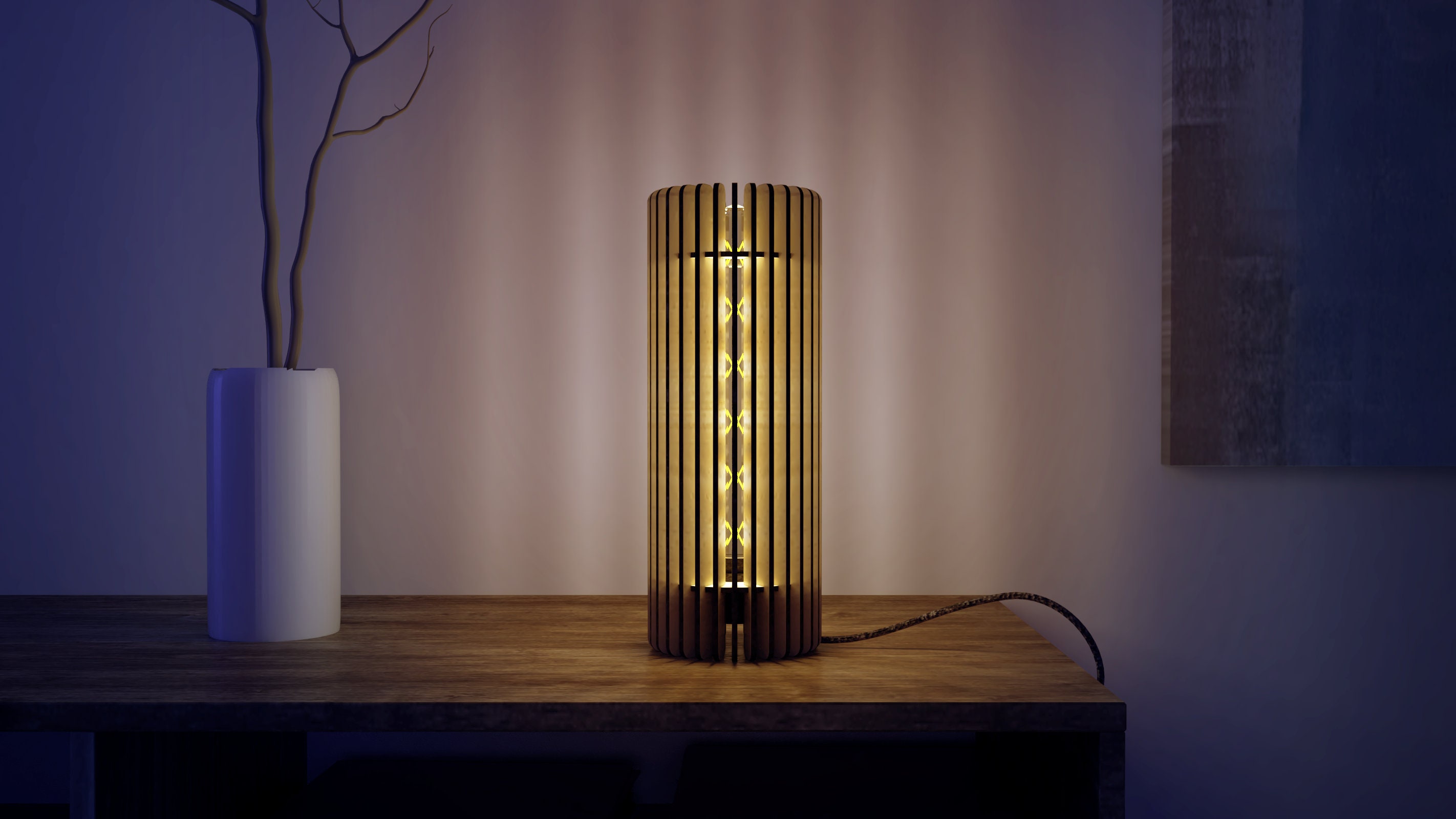 DXF File - Design Table Lamp for Laser Cut - Etsy