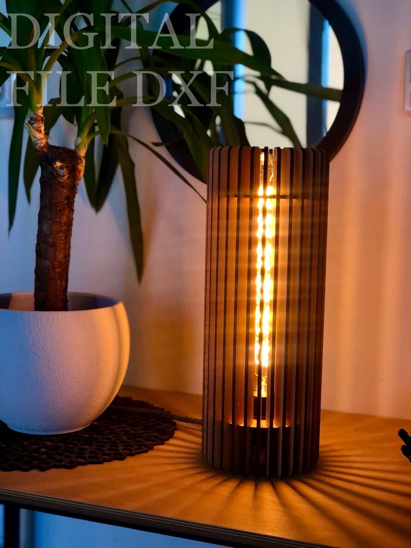 DXF File - Design Table Lamp for Laser Cut - Etsy