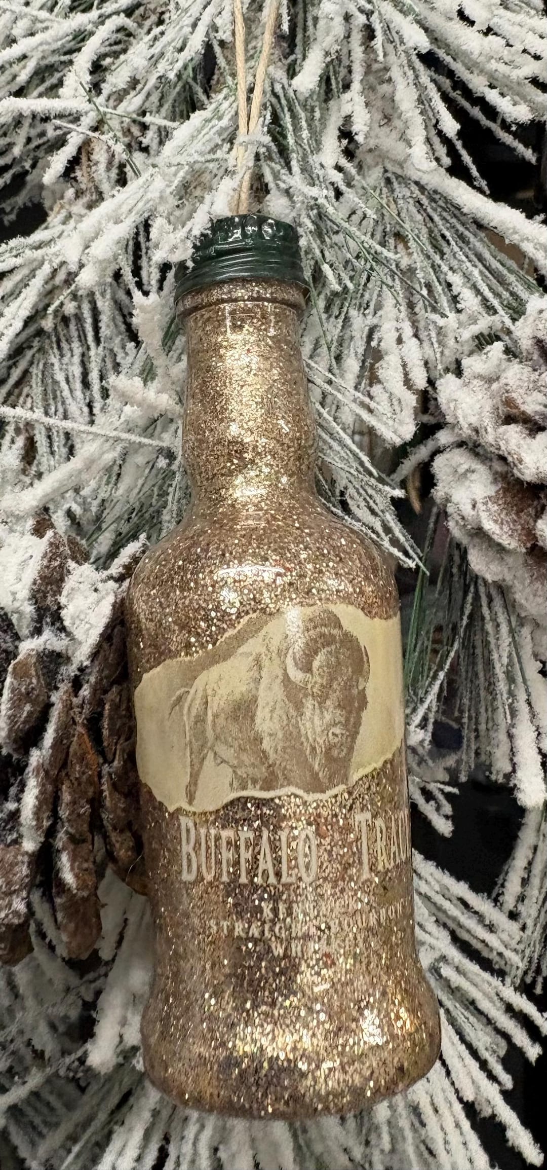 Upcycled Buffalo Trace Whiskey Bottle Ornament - Etsy